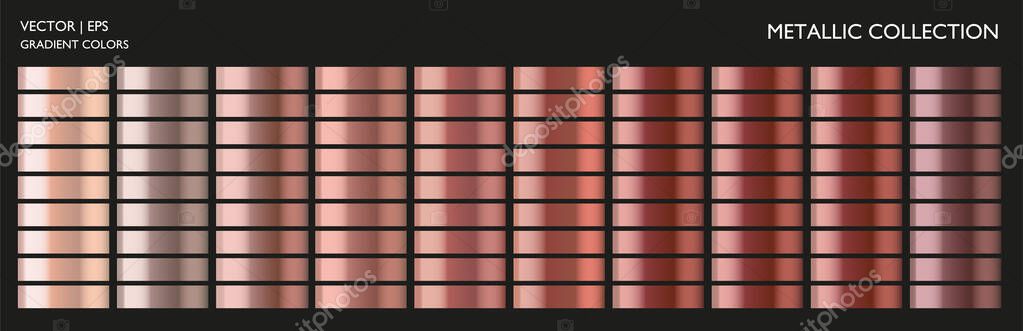 Oro metálico. Gradiente de oro rosa. Sombras rosas. Gradiente de metal ...