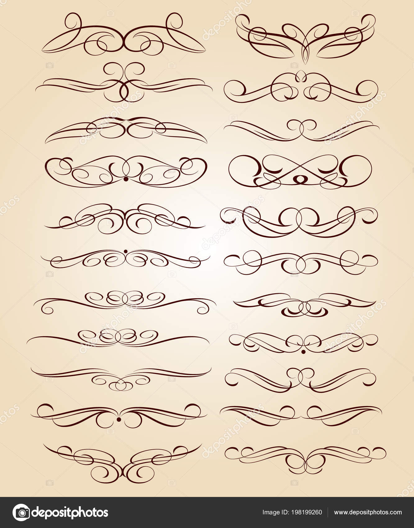 Set Decorative Elements Dividers Vector Illustration Well Built Easy ...