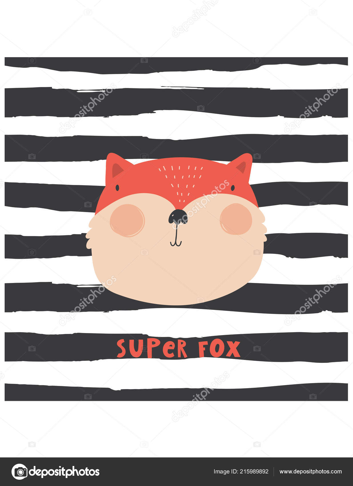 Super Fox Head Striped Background — Stock Vector © Webmuza #215989892