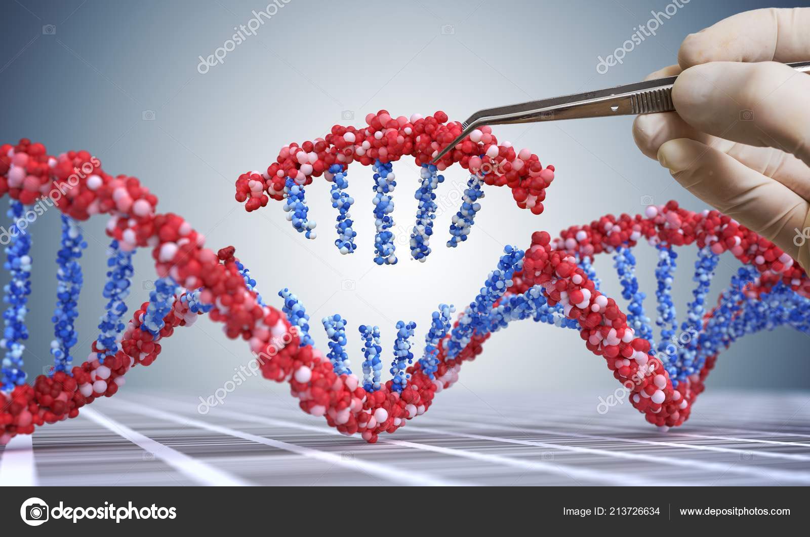 Génie Génétique Ogm Concept Manipulation Génétique Hand Insère Une ...