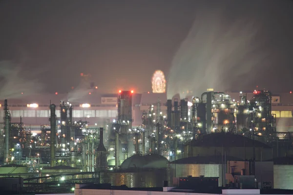 Night view of the Keihin industrial zone which is visible from the ...