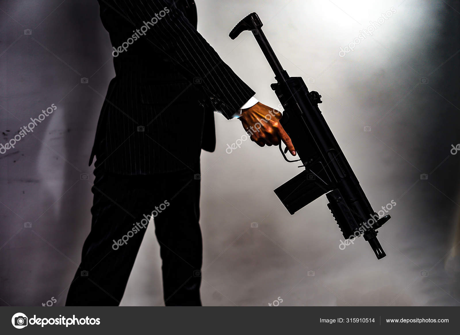 Businessman Fight Machine Gun — Stock Photo © kanzilyou #315910514