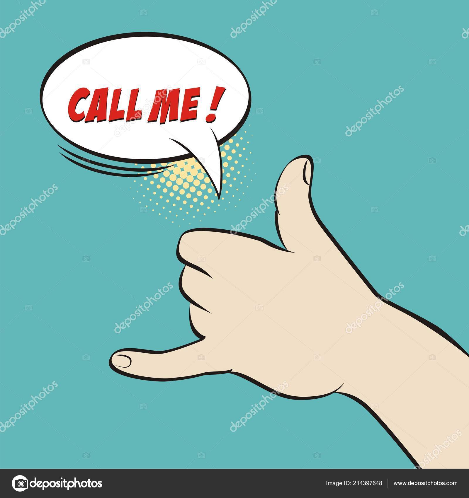 Call Hand Sign Stock Vector by ©halimqd 214397648