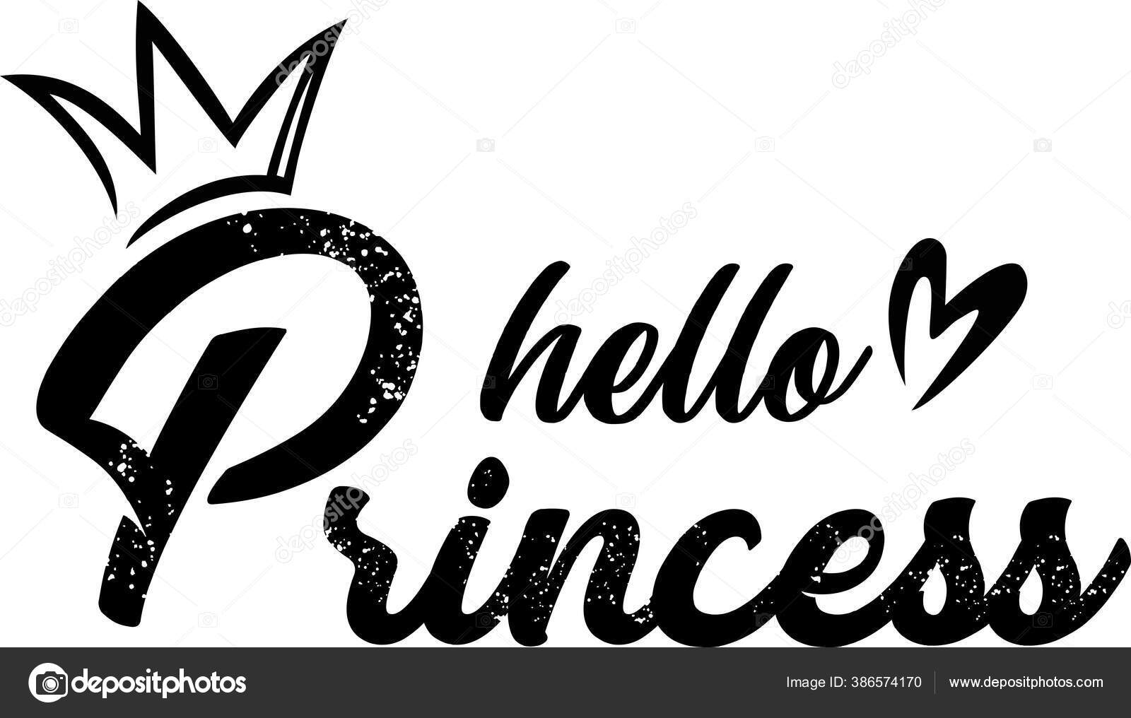 Hola Princesa Diseño Letras Vector de stock #386574170 de ©halimqd