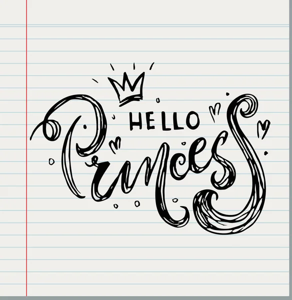 Hola Princesa Diseño Letras Vector de stock #386574170 de ©halimqd