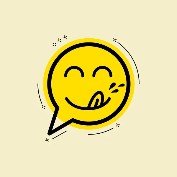 Yummy Smile Emoticon Tongue Lick Mouth Tasty Food Eating Emoji Stock ...