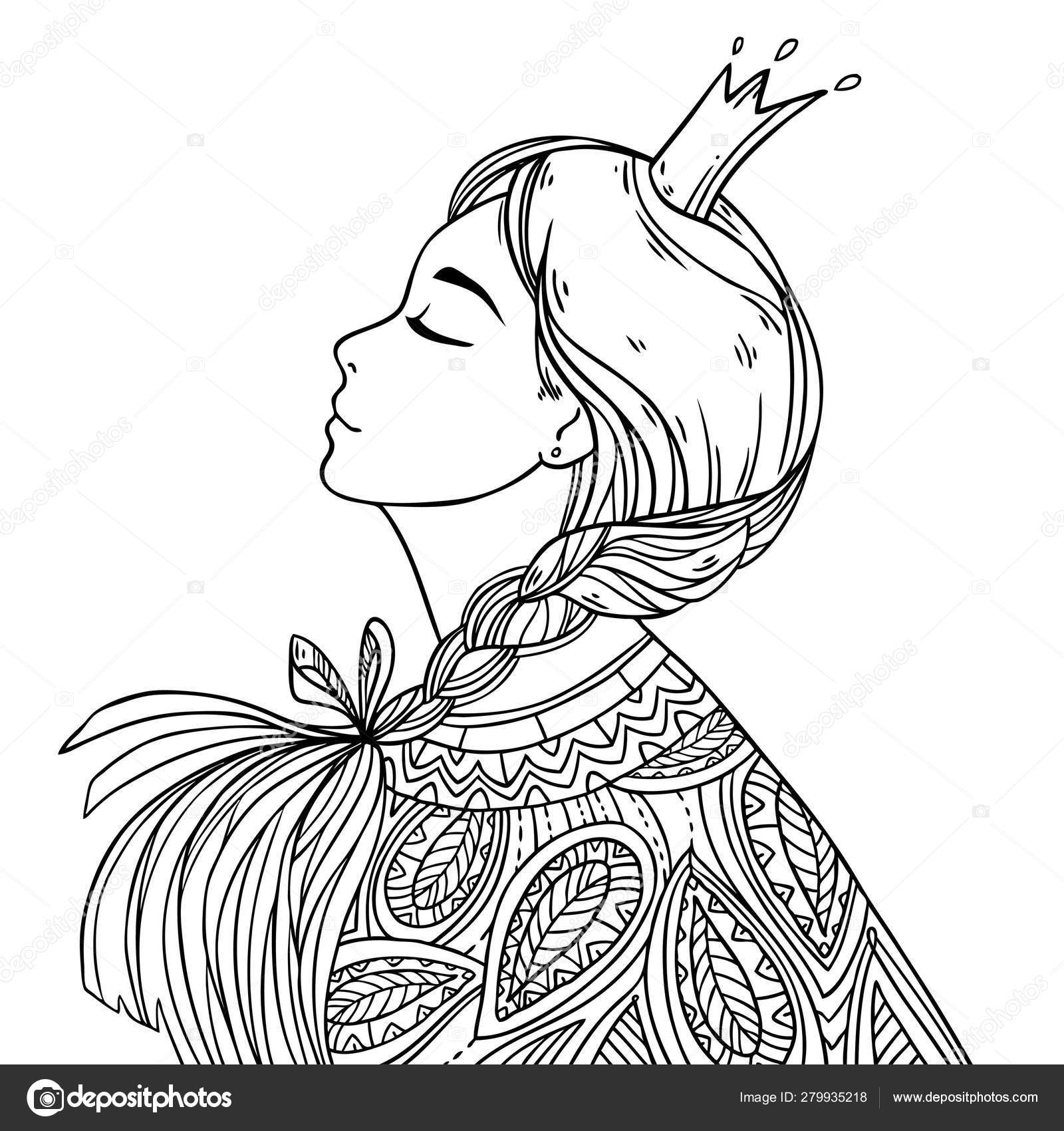 Princess Girl Pattern Coloring Book Stock Vector by ©Lunter 279935218