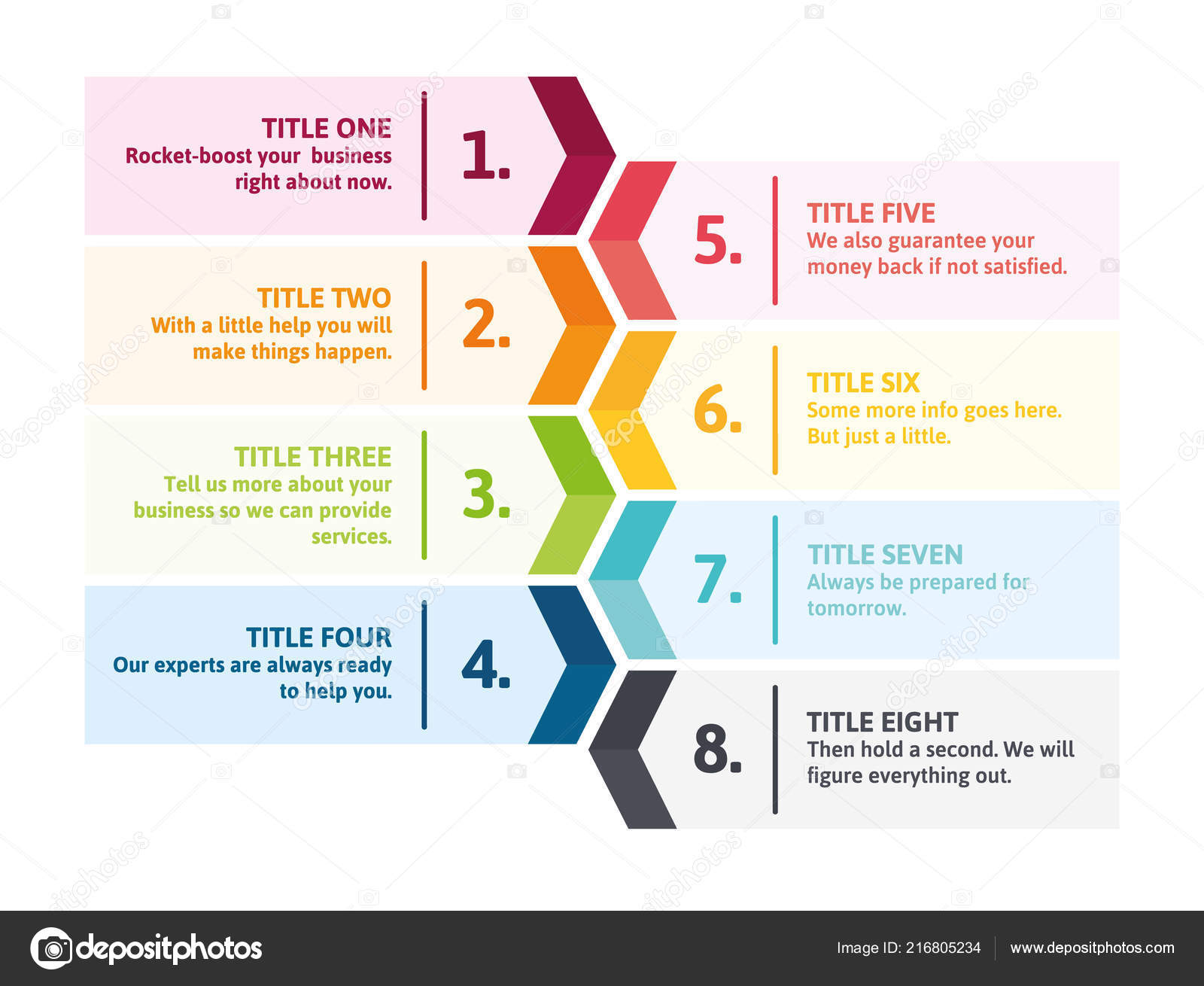 Chevron Arrow Infographic Template Perfect Note Box Additional Info ...