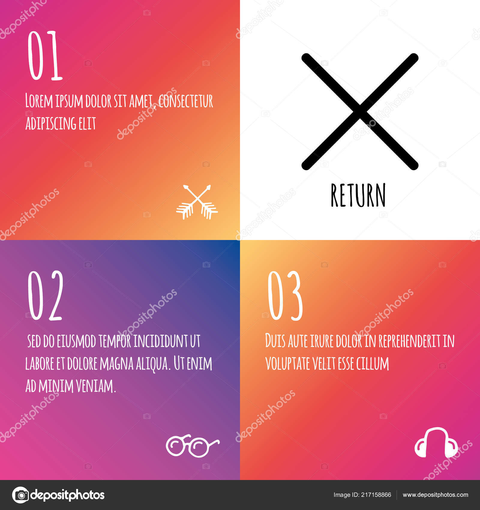 Rainbow Option Bar Design Templte Vector Graphic Elements Stock Vector ...