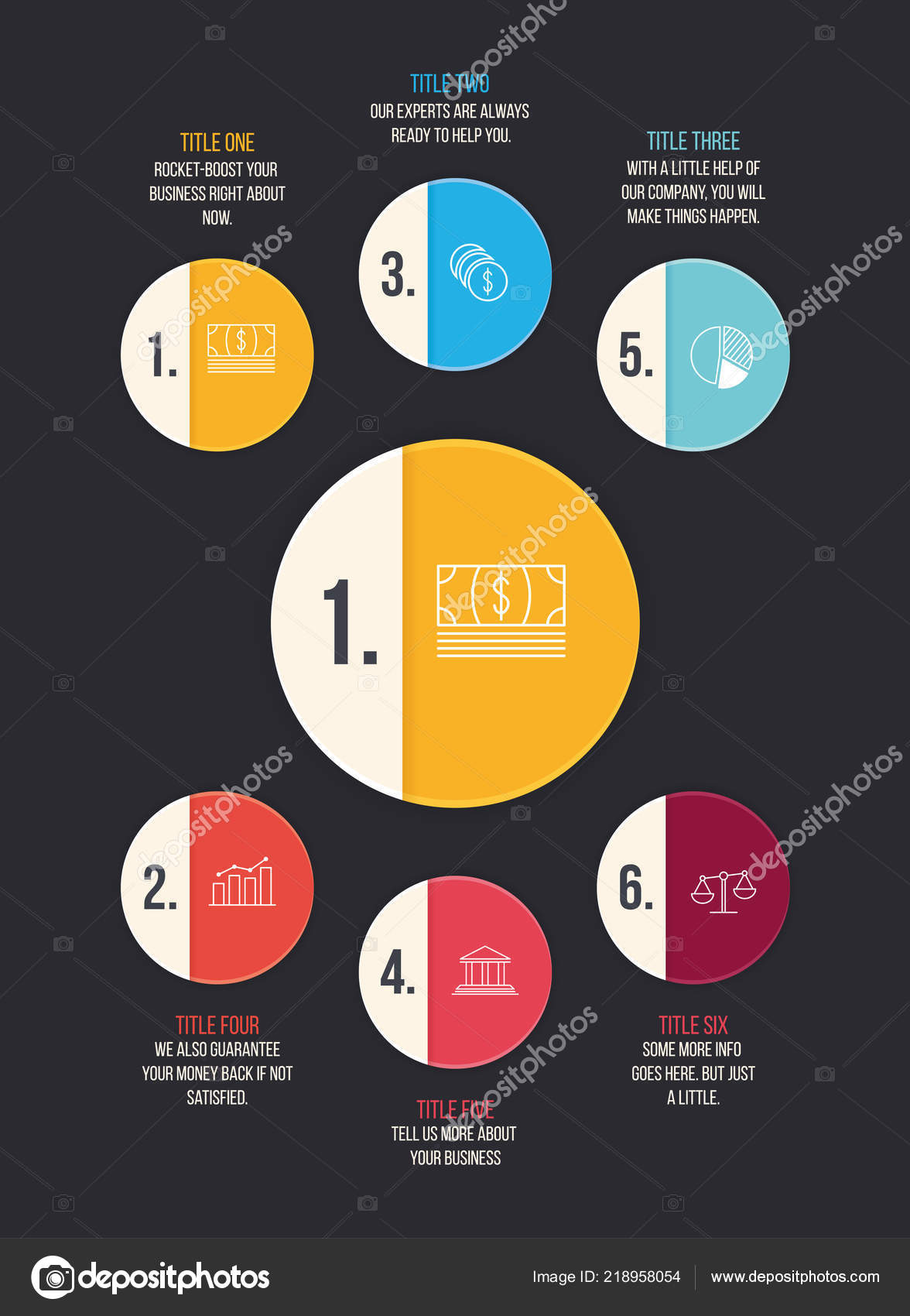 Colorful Circle Business Banner Design Bright Color Option Template ...