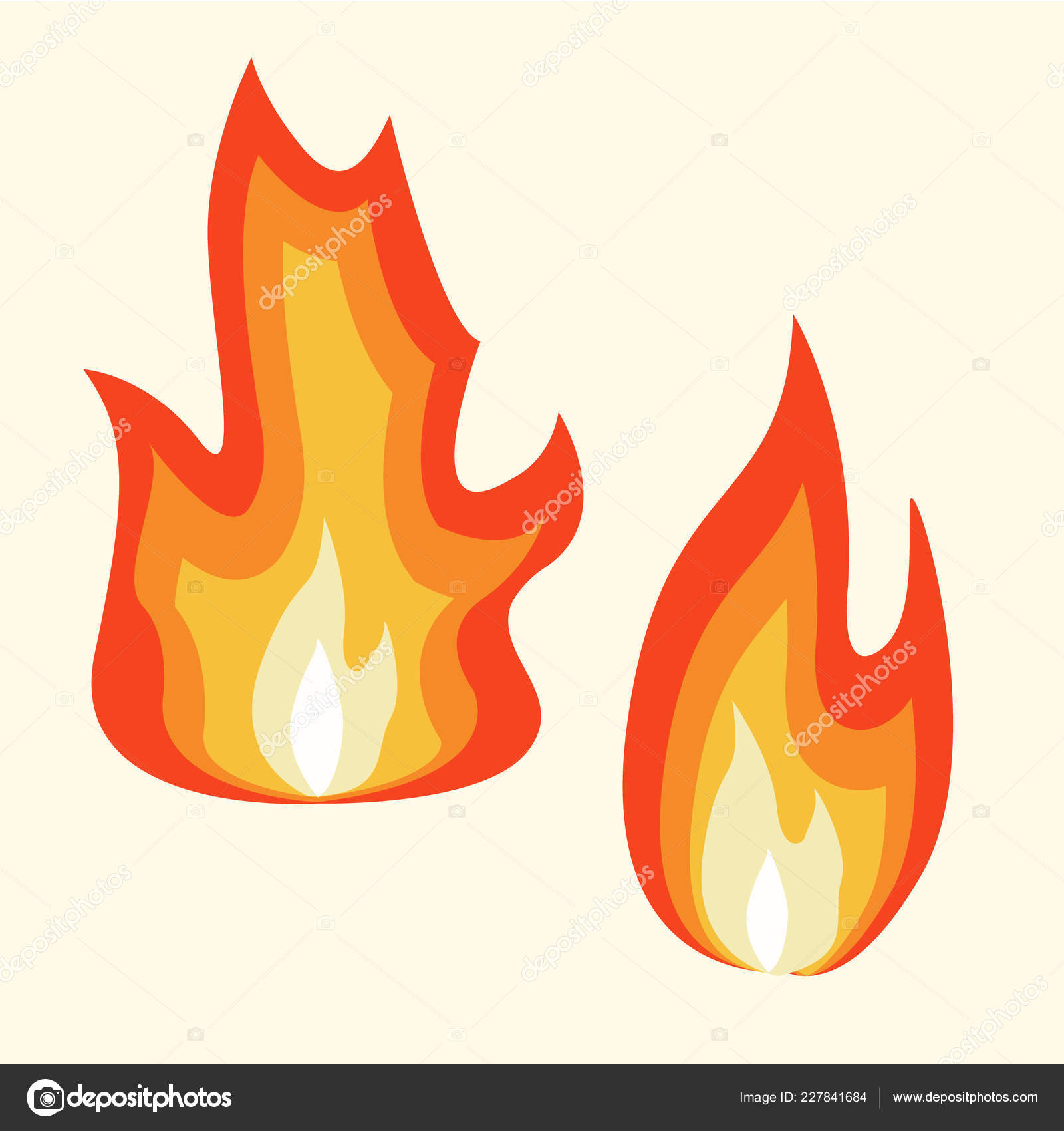Comic Style Fire Illustration Vector Object Soft White Background ...