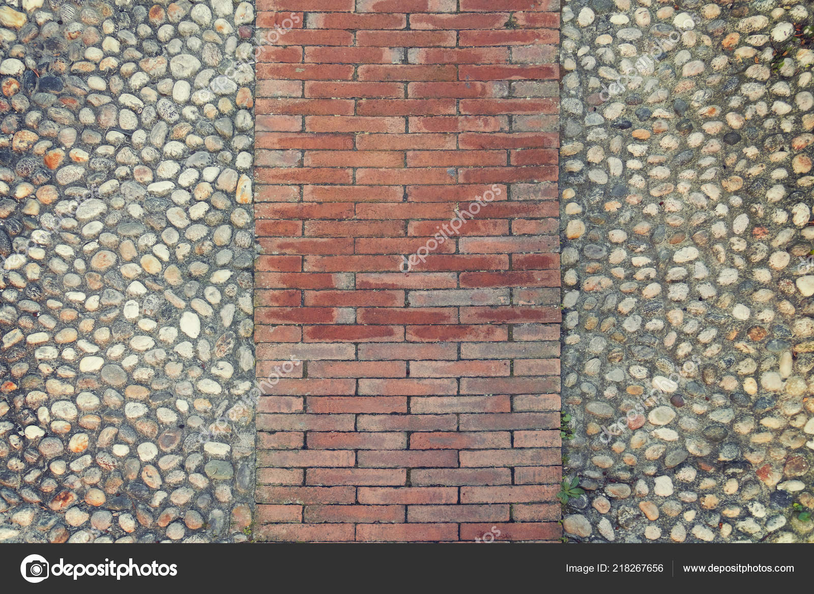Stone Wall Made Pebbles Bricks Texture Background Stock Illustration by ...