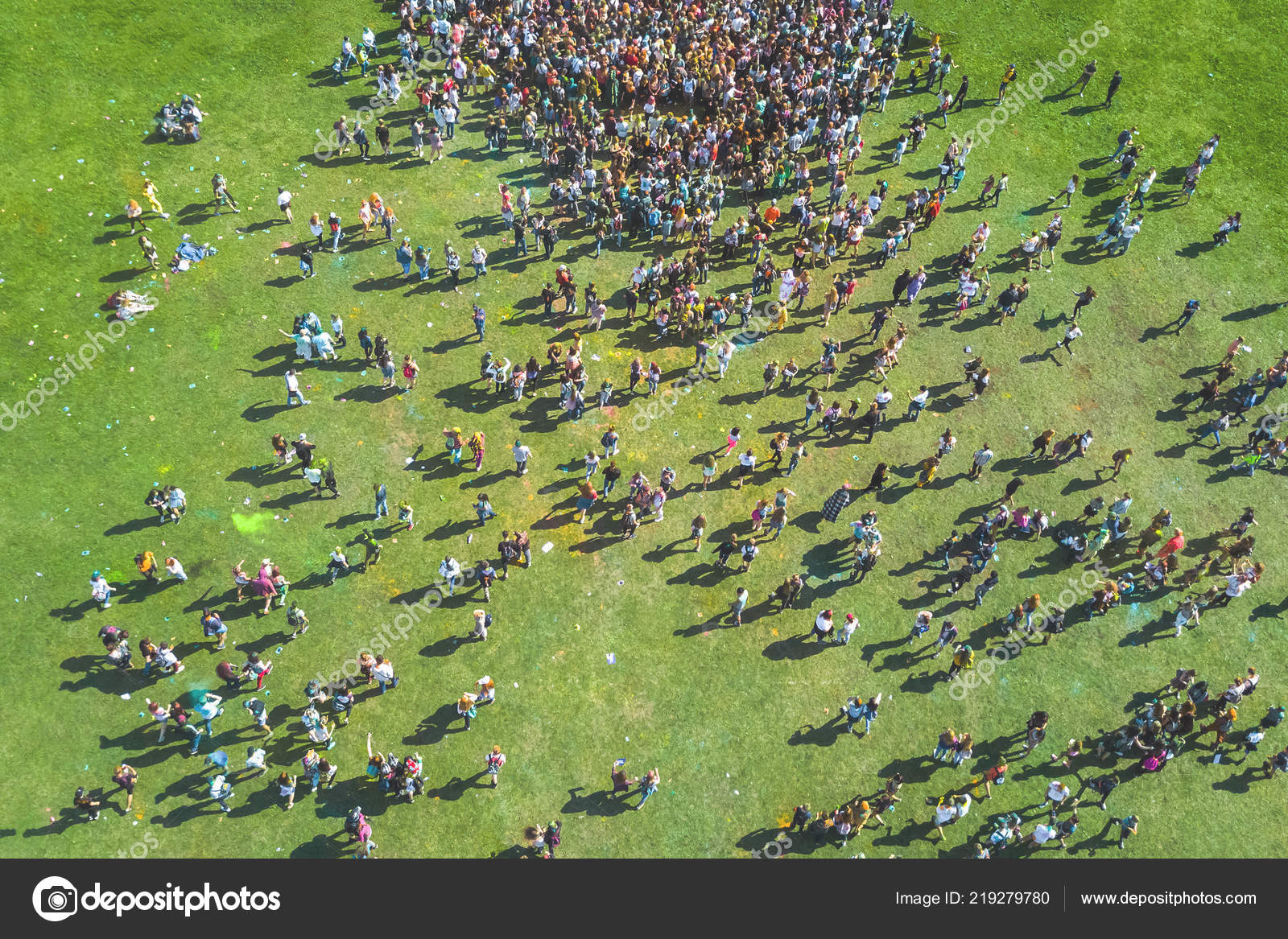 View Drone Crowd People Holi Colors Festival Stock Photo by ©watman ...