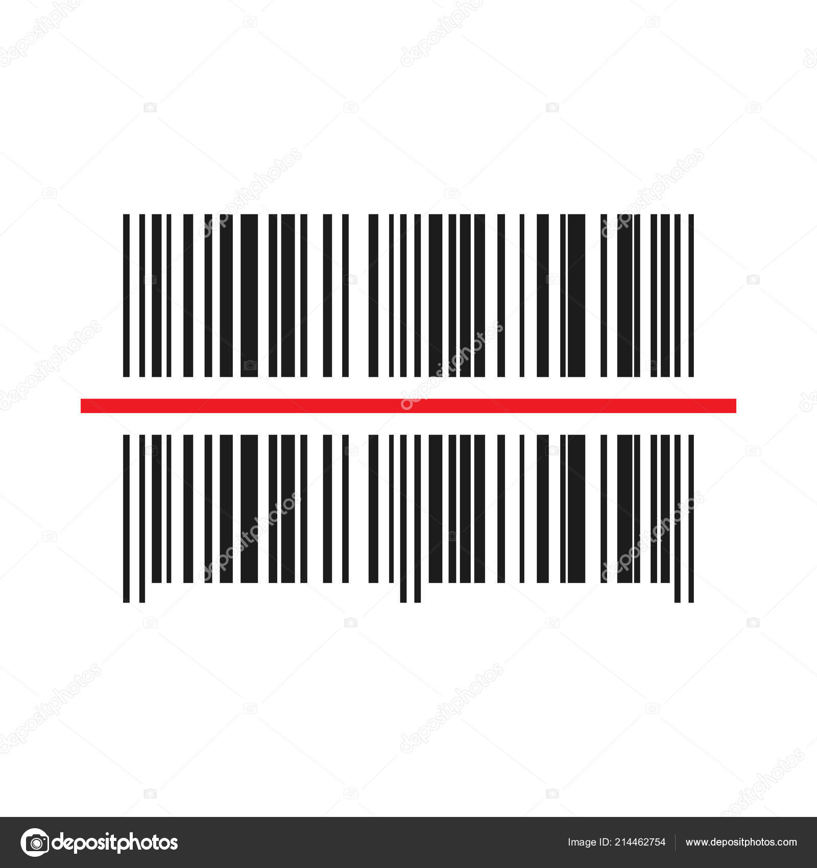 Barcode Scanner Icon Vector Illustration Black Barcode Red Laser Light ...
