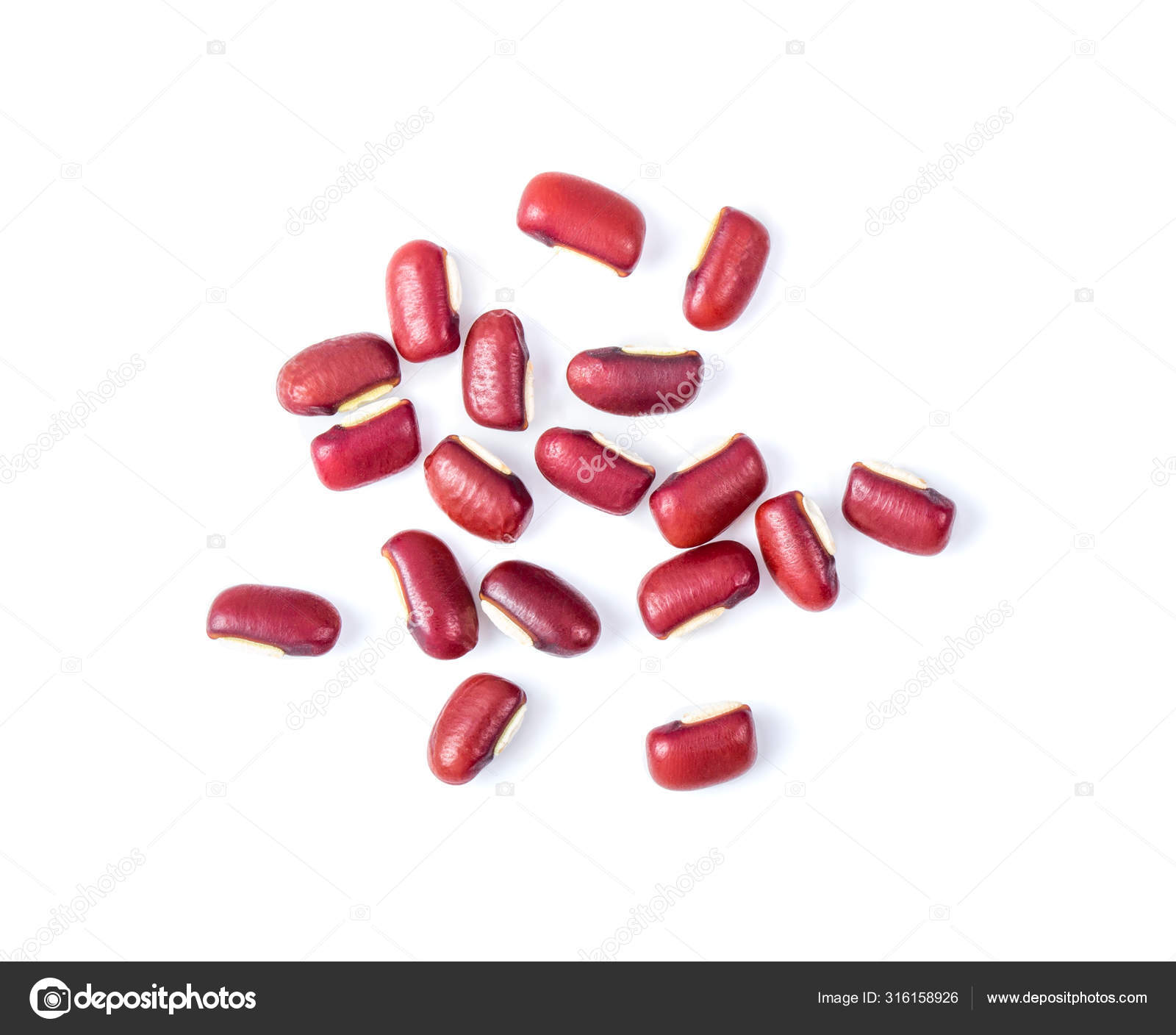 Red bean seeds on White Background. top view — Stock Photo © supams ...