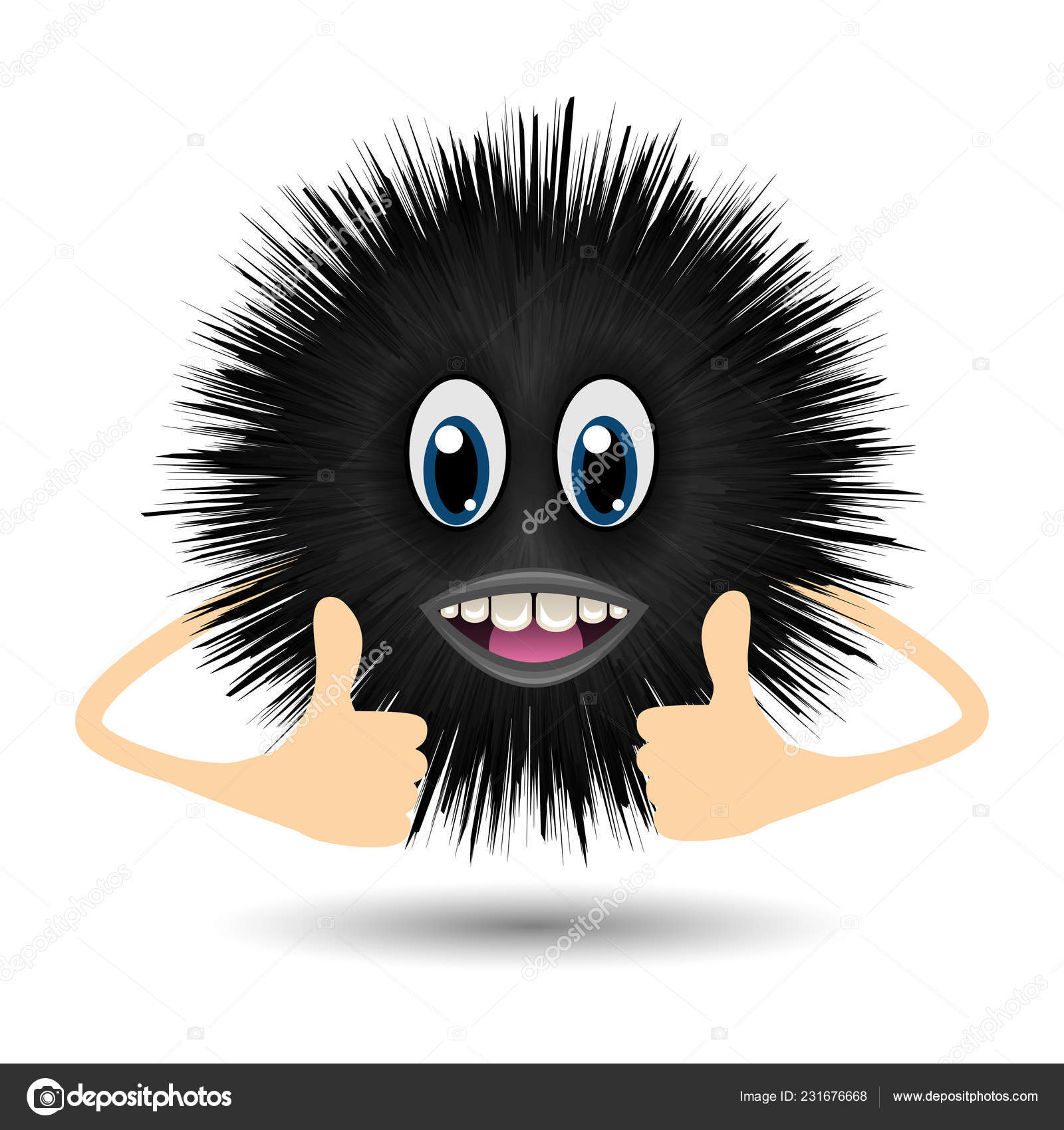 Funny Cartoon Character Illustration Smiling Cartoon Character White ...