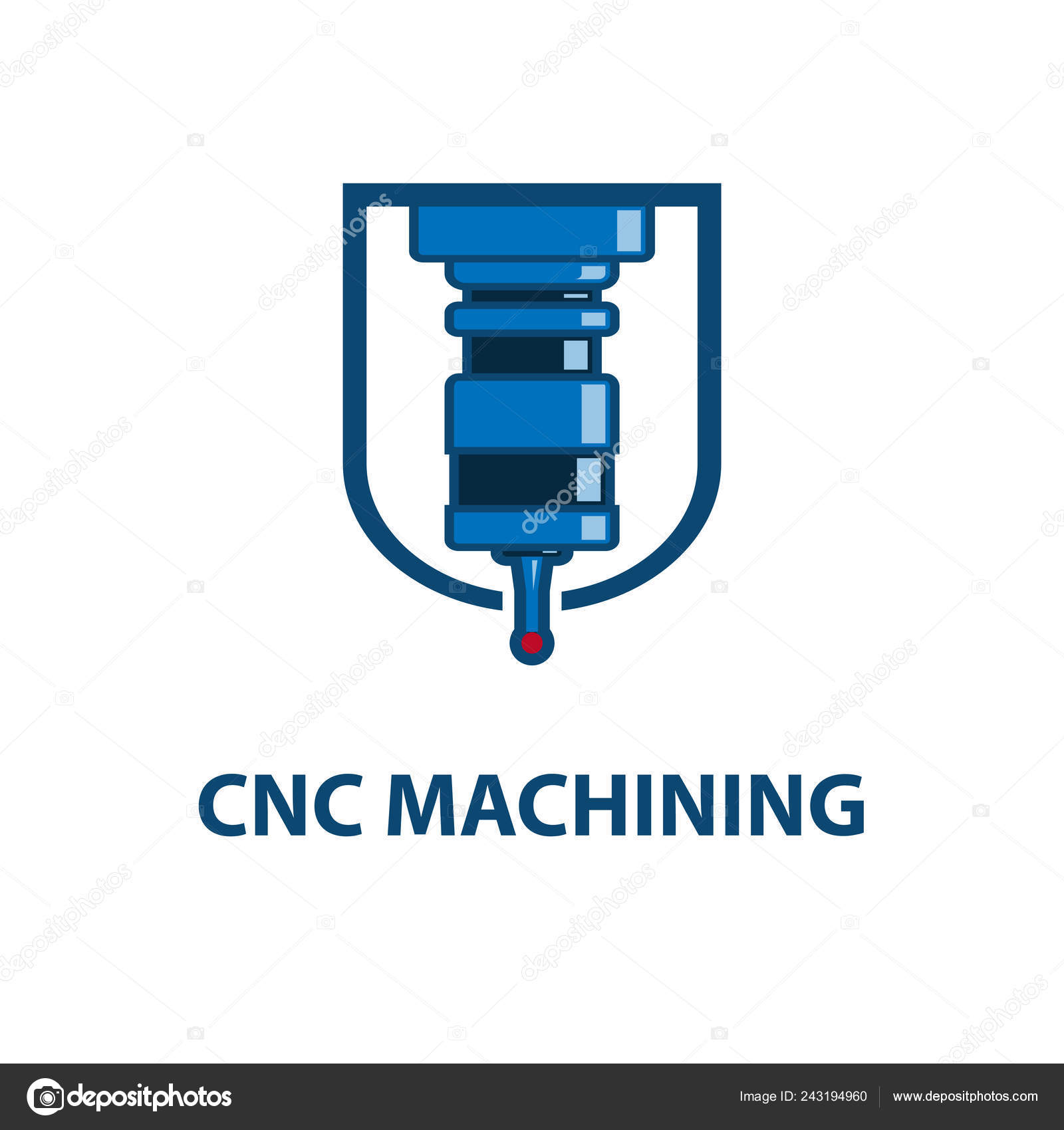 Cnc Machining Icon Illustration Cnc Machining Icons White Background ...