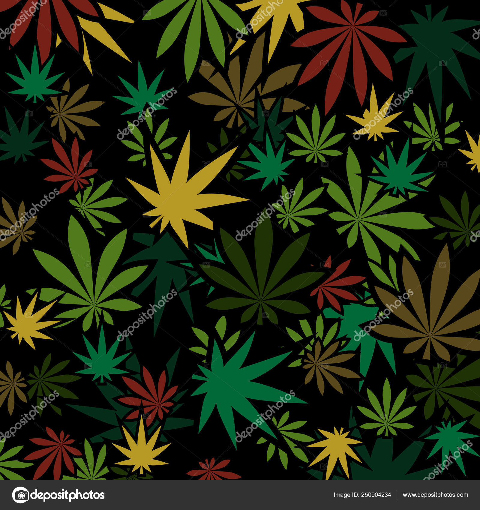 Colorful Weed Leaf Background
