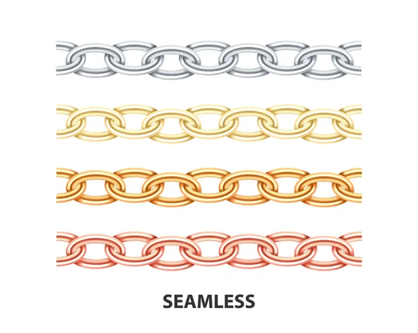 Golden chain seamless texture. Realistic gold chains link isolat ...