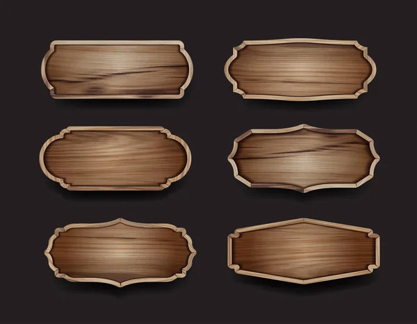 Wooden stickers label collection Stock Vector Image by ©koydesign ...