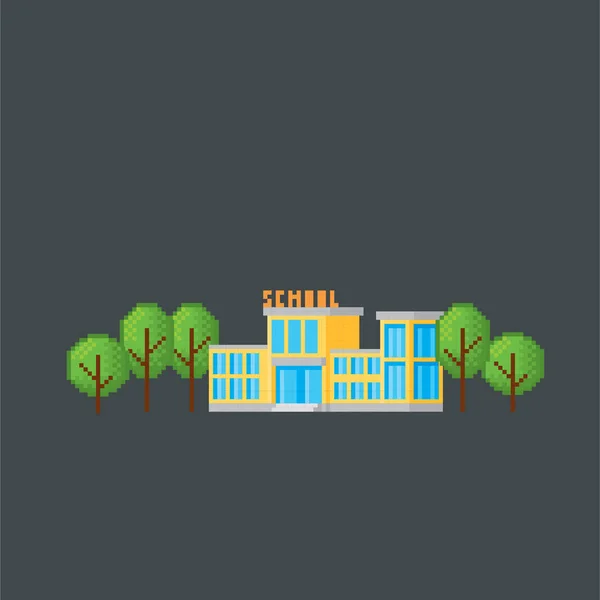 8 Bit School The Building Of A Pet Store Pixel Art Old School Computer