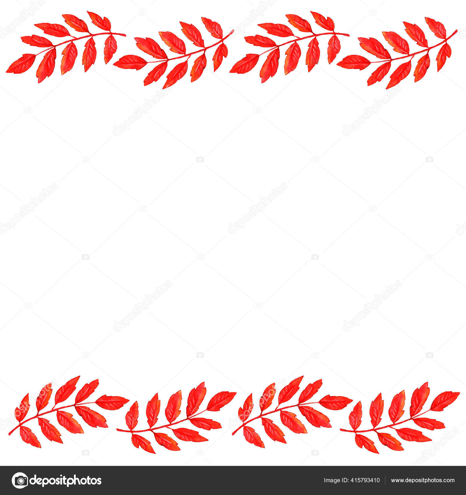 Red Fall Leaves Border