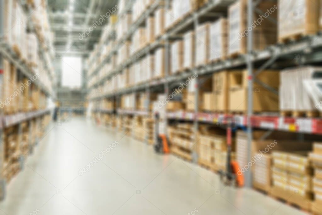 Resumen borroso centro comercial fondo interior. Desenfoque pasillo o pasillo de supermercado ...