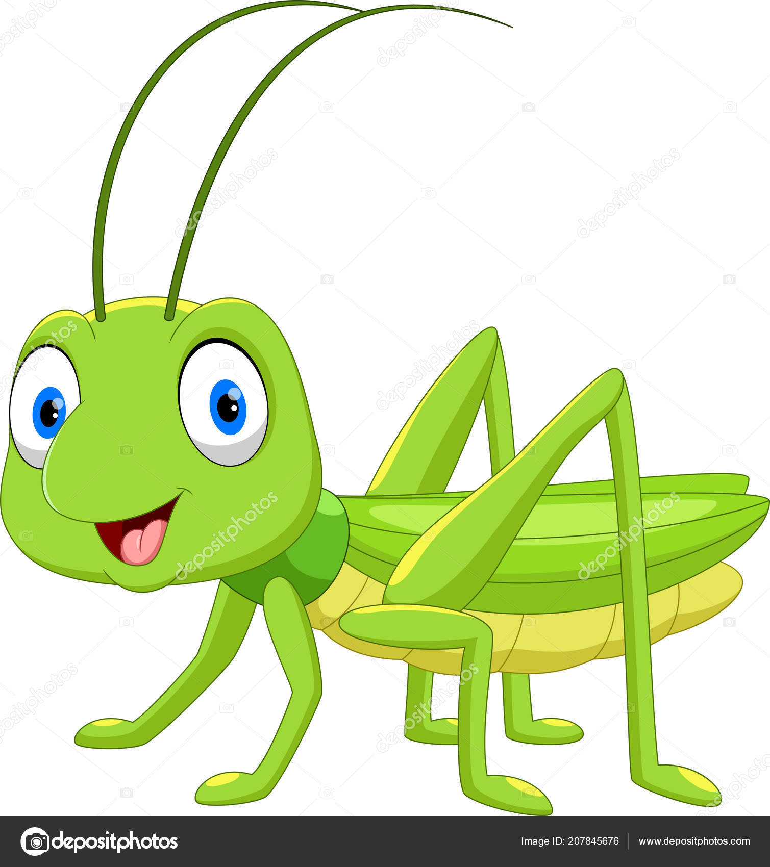 Grillo Animada / Cute grasshopper cartoon — Stock Vector © tigatelu ...