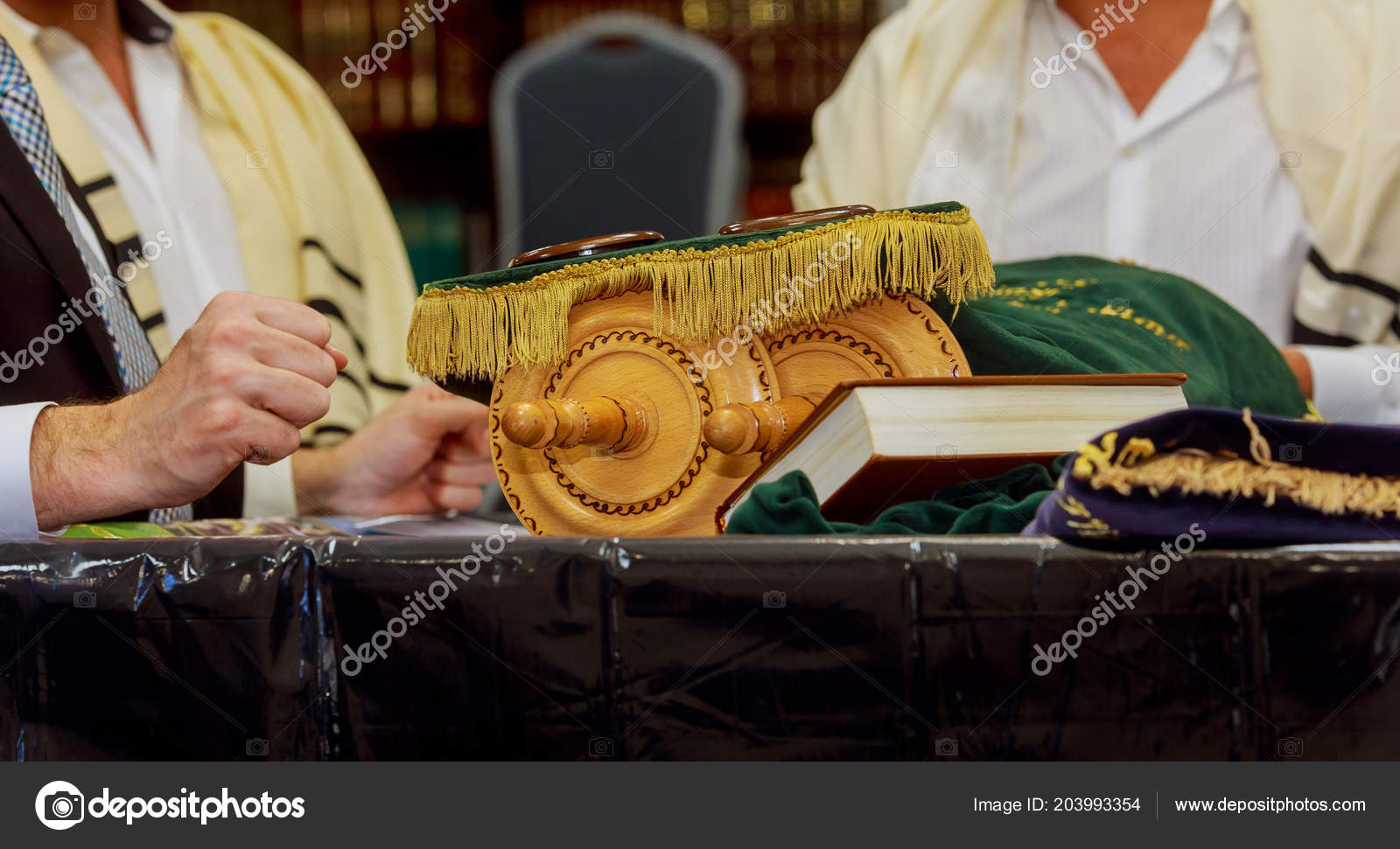 Jewish Man Dressed Ritual Clothing Family Man Mitzvah Jerusalem While ...