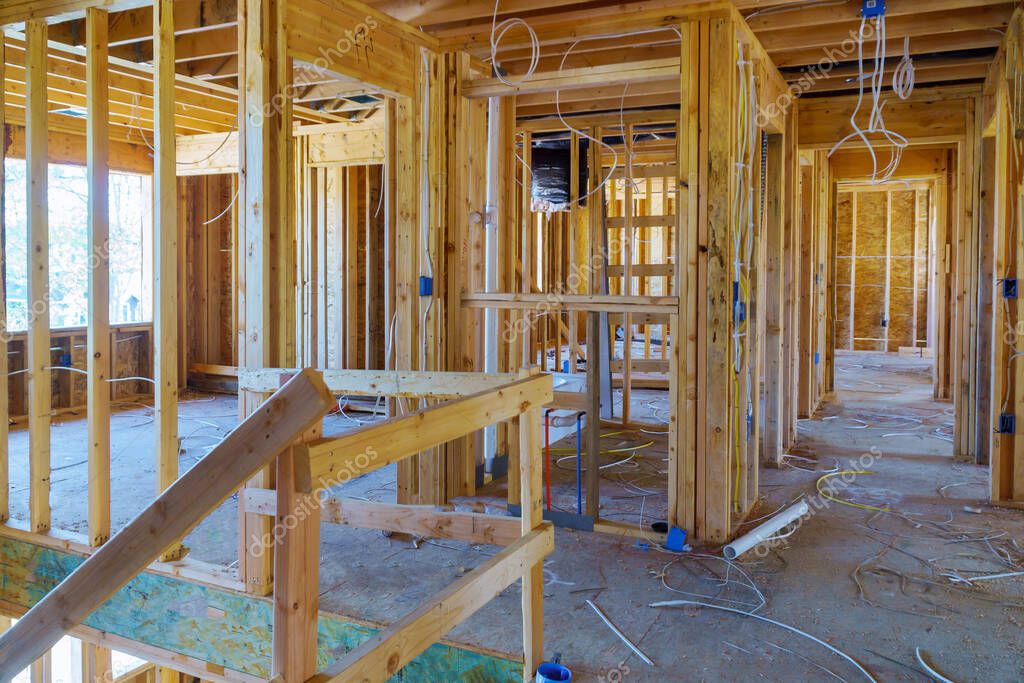 Marco de la viga de nueva casa en construcción casa viga de ...