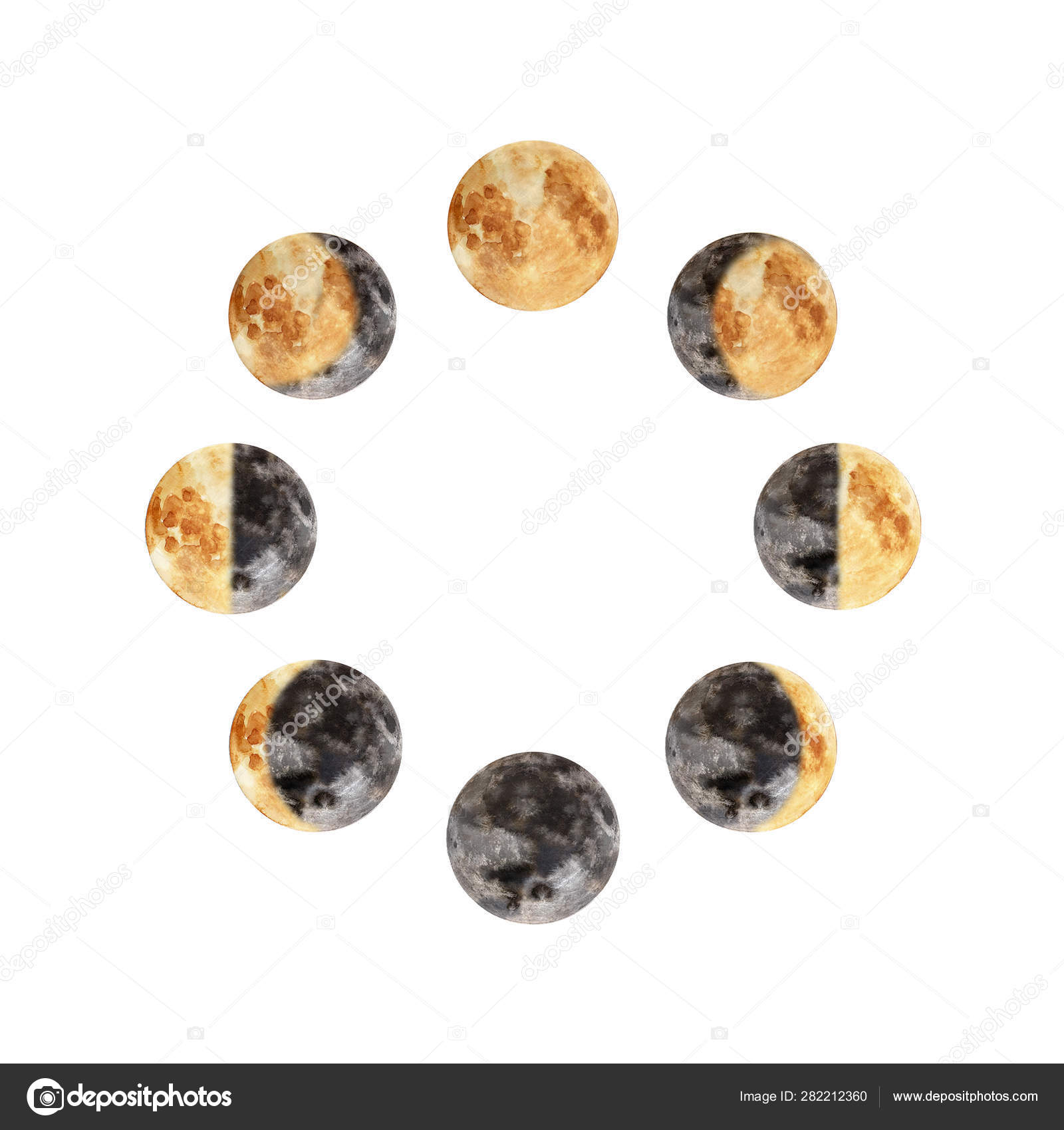 Moon, lunar cycle, full moon, eclipse, moon phases Stock Photo by ...