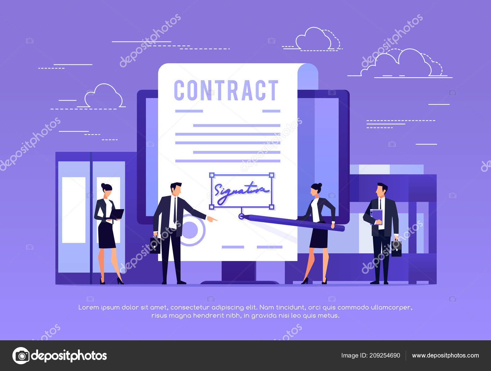 Vector concept of e-signature. Stock Vector by ©aklionka 209254690