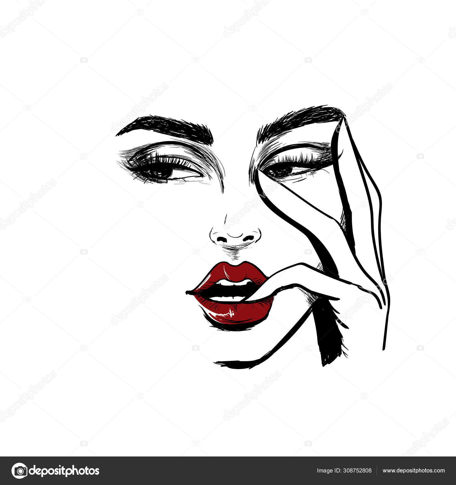 Finger Over Lips Drawing | Lipstutorial.org