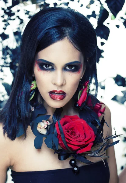 Goth red hair | Sexy woman with gothic makeup and red hair — Stock ...