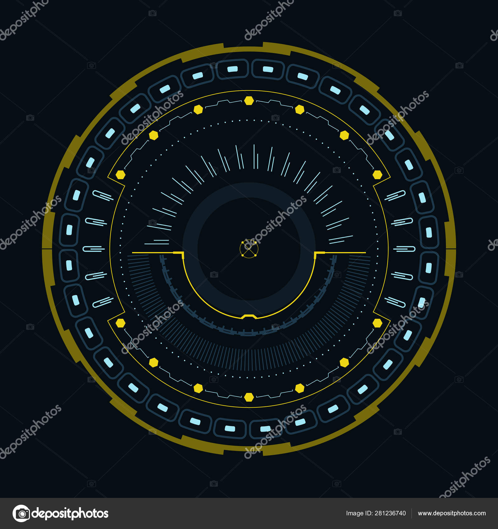 Round indicator for a modern interface. Stock Vector by ©dalebor 281236740