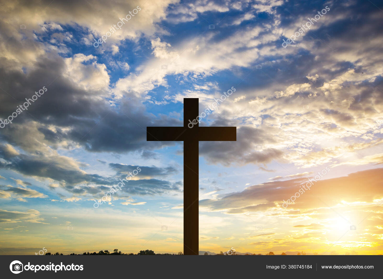 Cross Sunset Background Stock Photo by ©golfloiloi 380745184