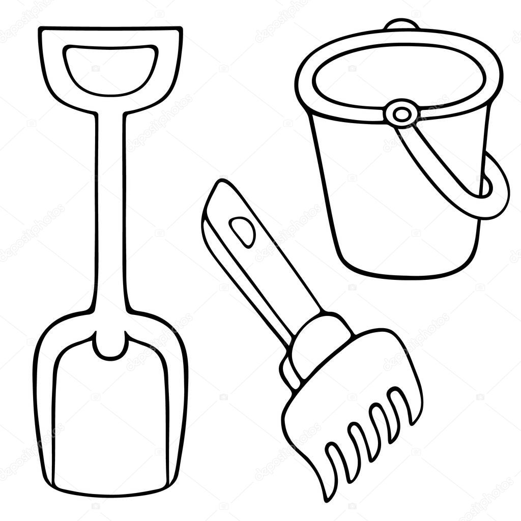 Dibujos De Cubo Y Pala Para Colorear