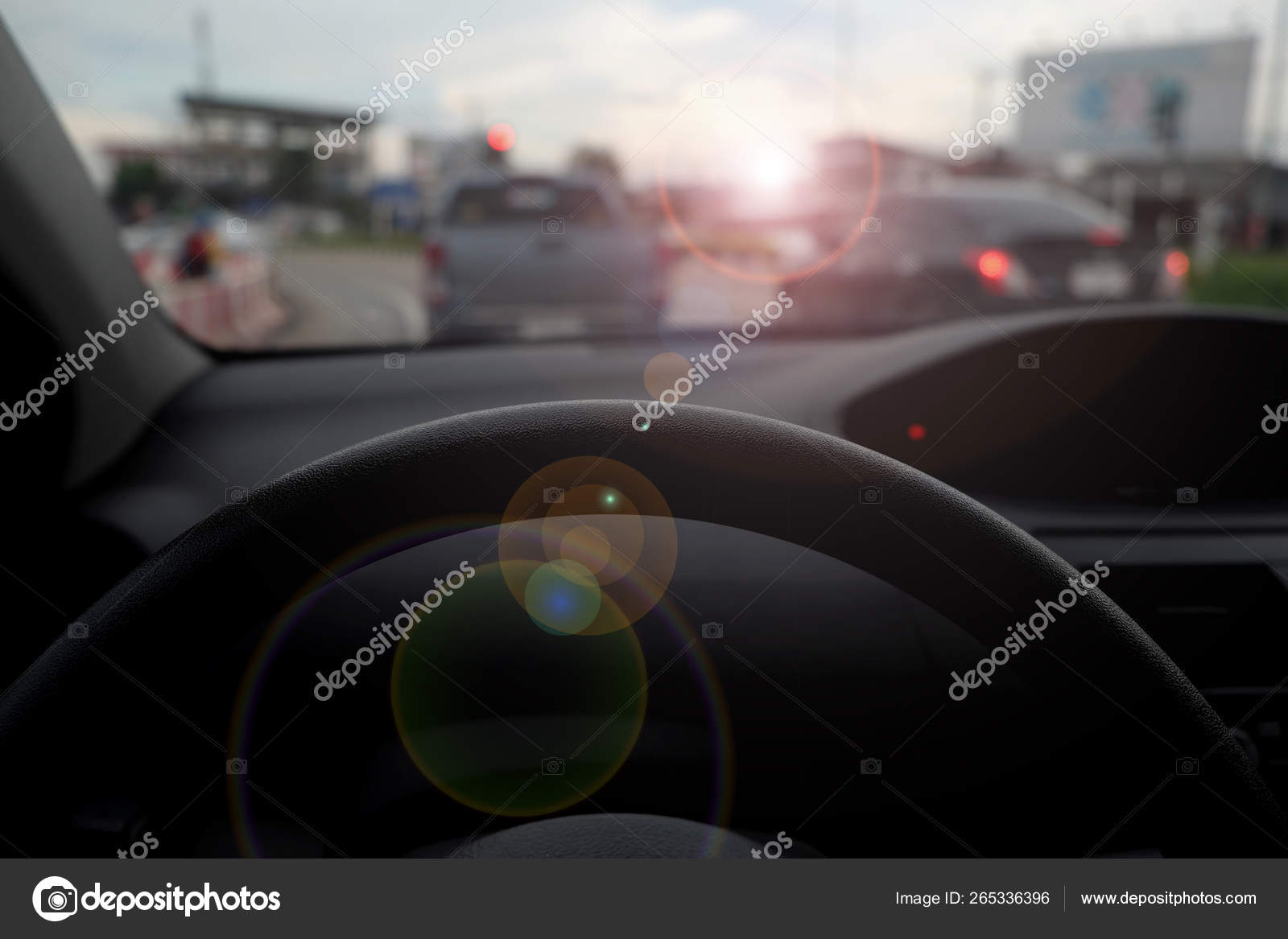 Driving a car traffic background — Stock Photo © bebuntoon #265336396