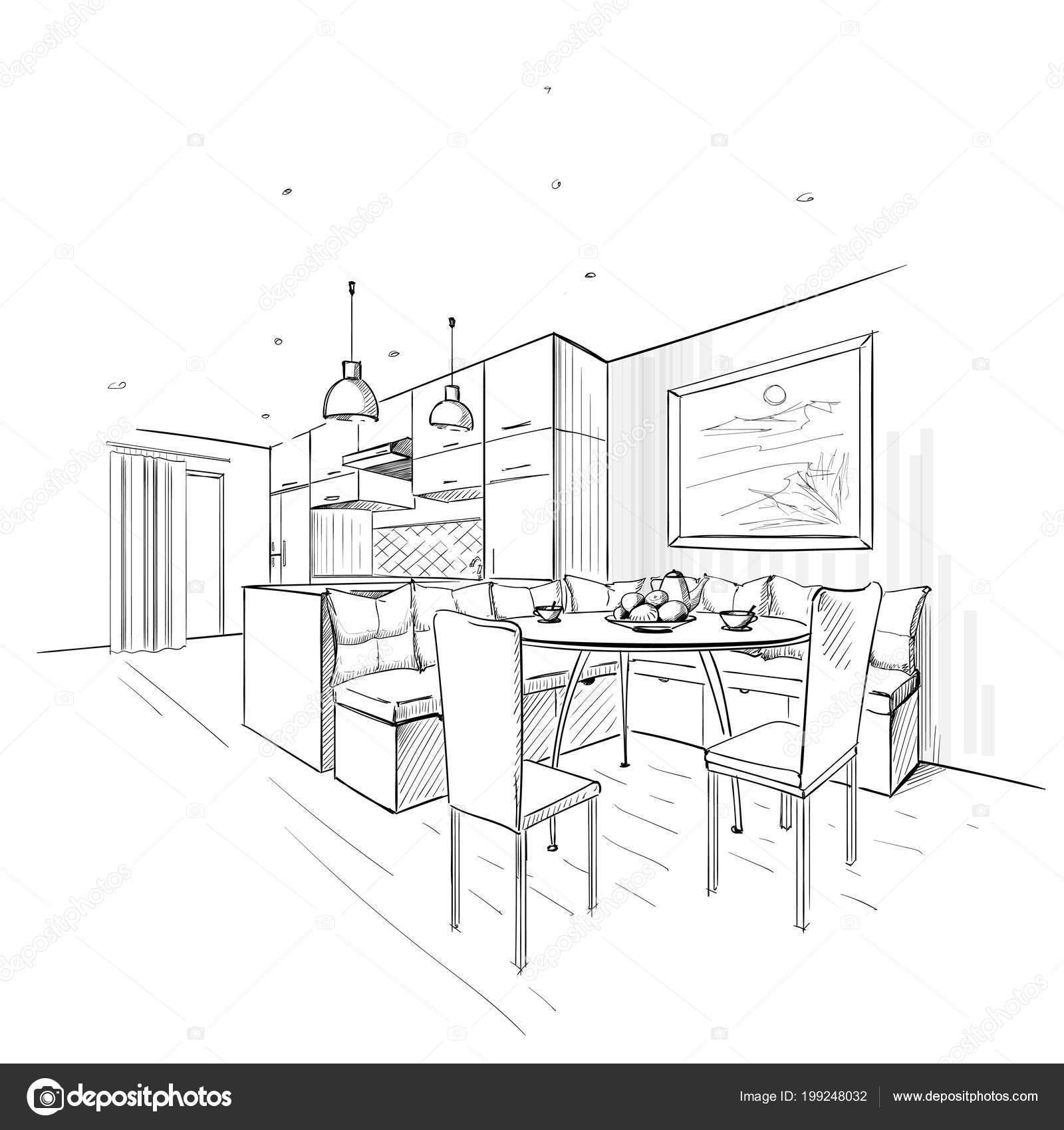 Interior Design Hand Drawings