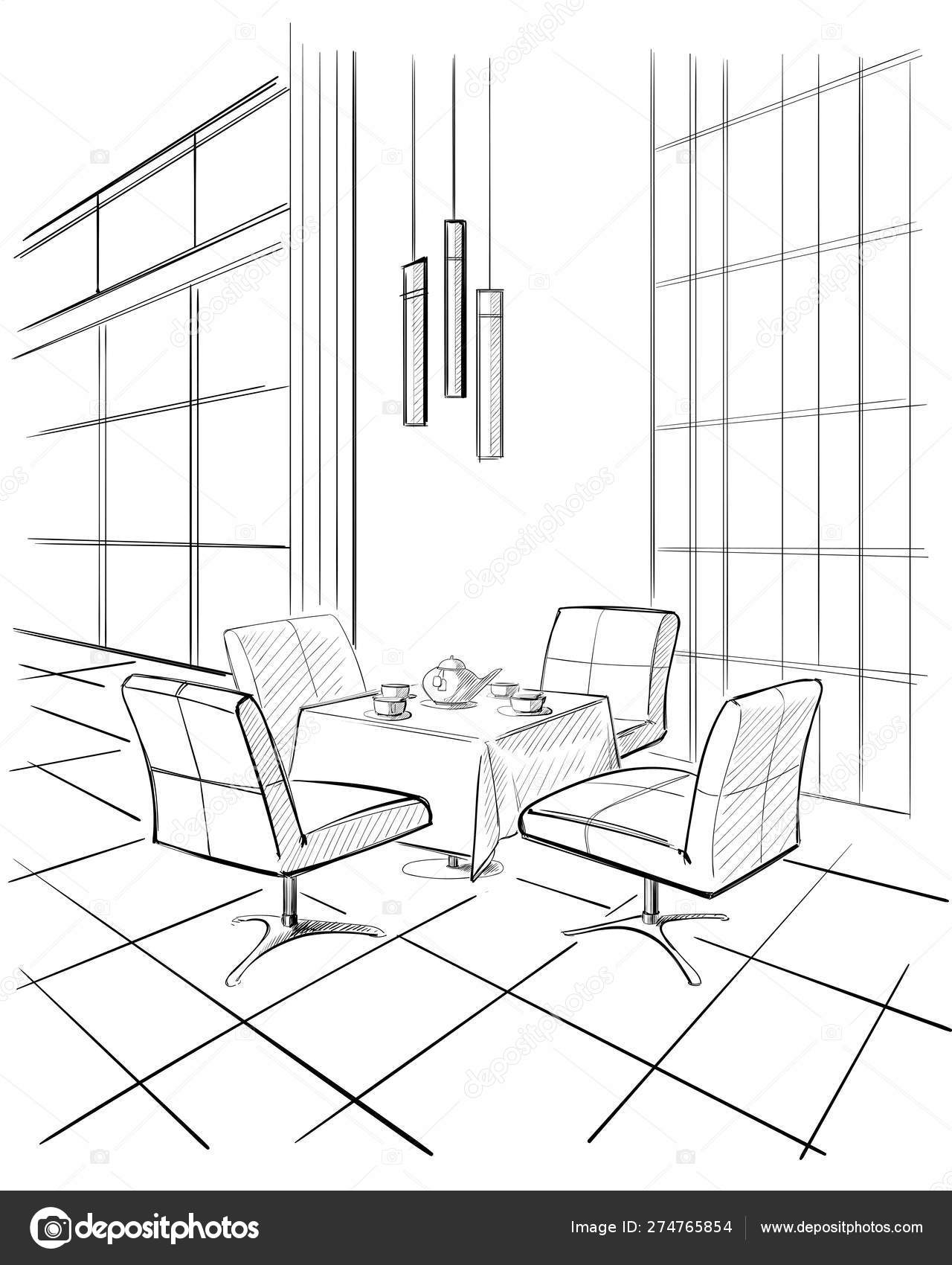 Modern and simple cafe interior. Stock Vector Image by ©AVD_88 #274765854