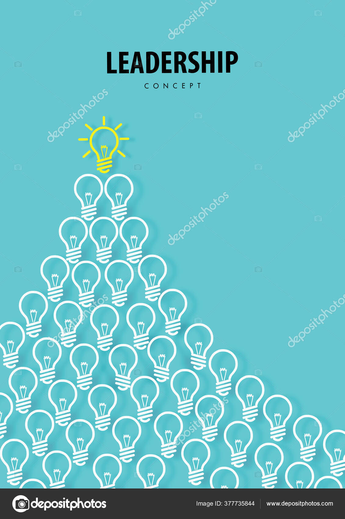 Leadership Concept Paper Art Abstract Light Lamp Line Icon Paper Stock ...