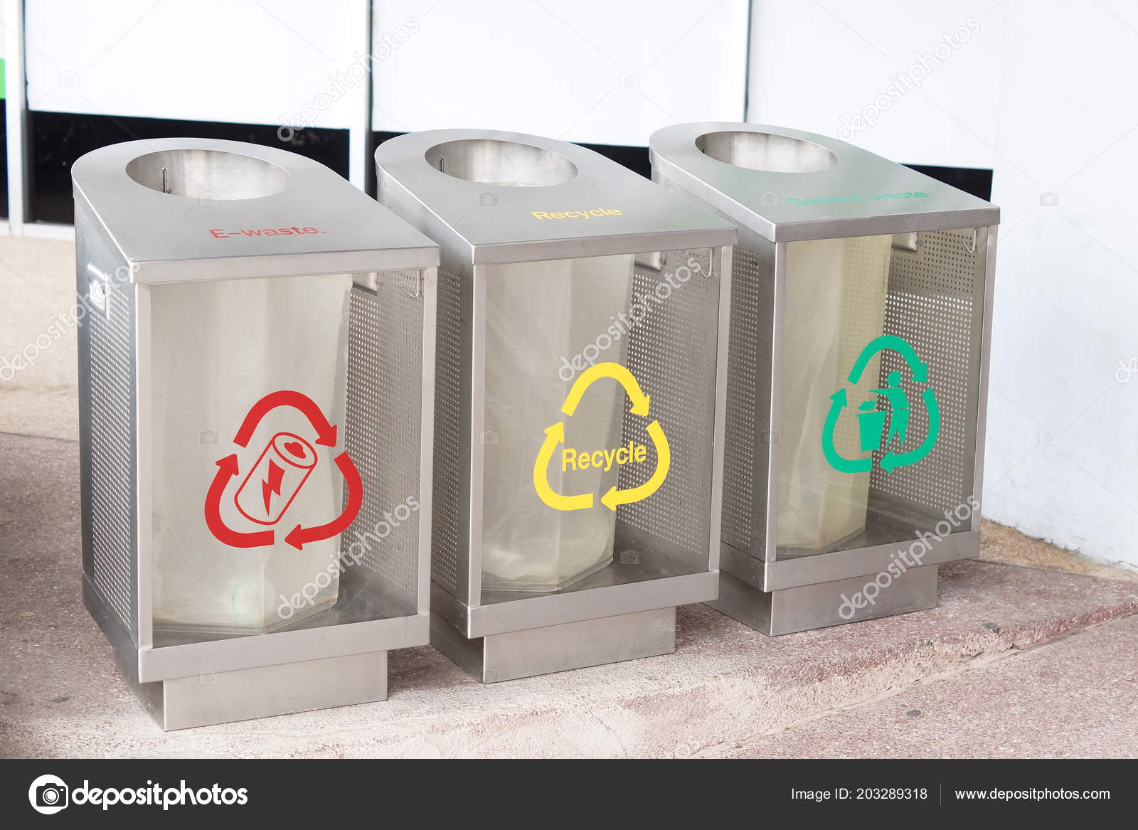 Recycle Bins Different Types Waste Stock Photo by ©weerapat 203289318