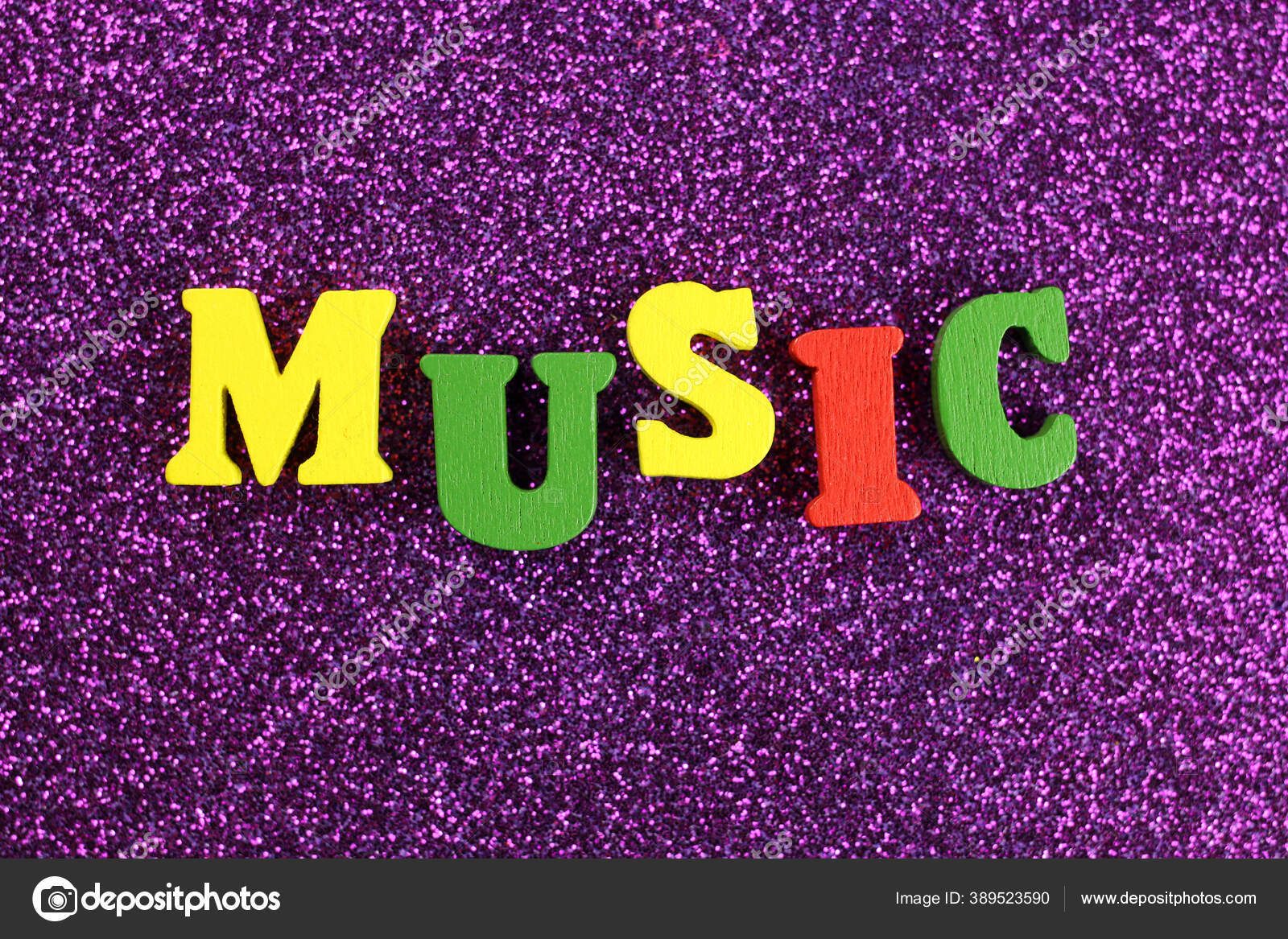 Music Word Made Bright Colored Letters — Stock Photo © Seamm #389523590