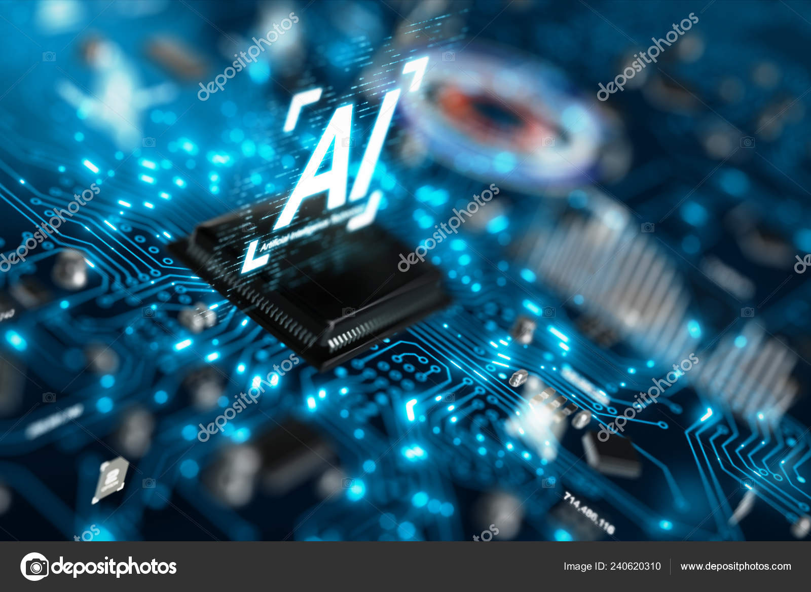 Render Artificial Intelligence Technology Cpu Central Processor Unit ...