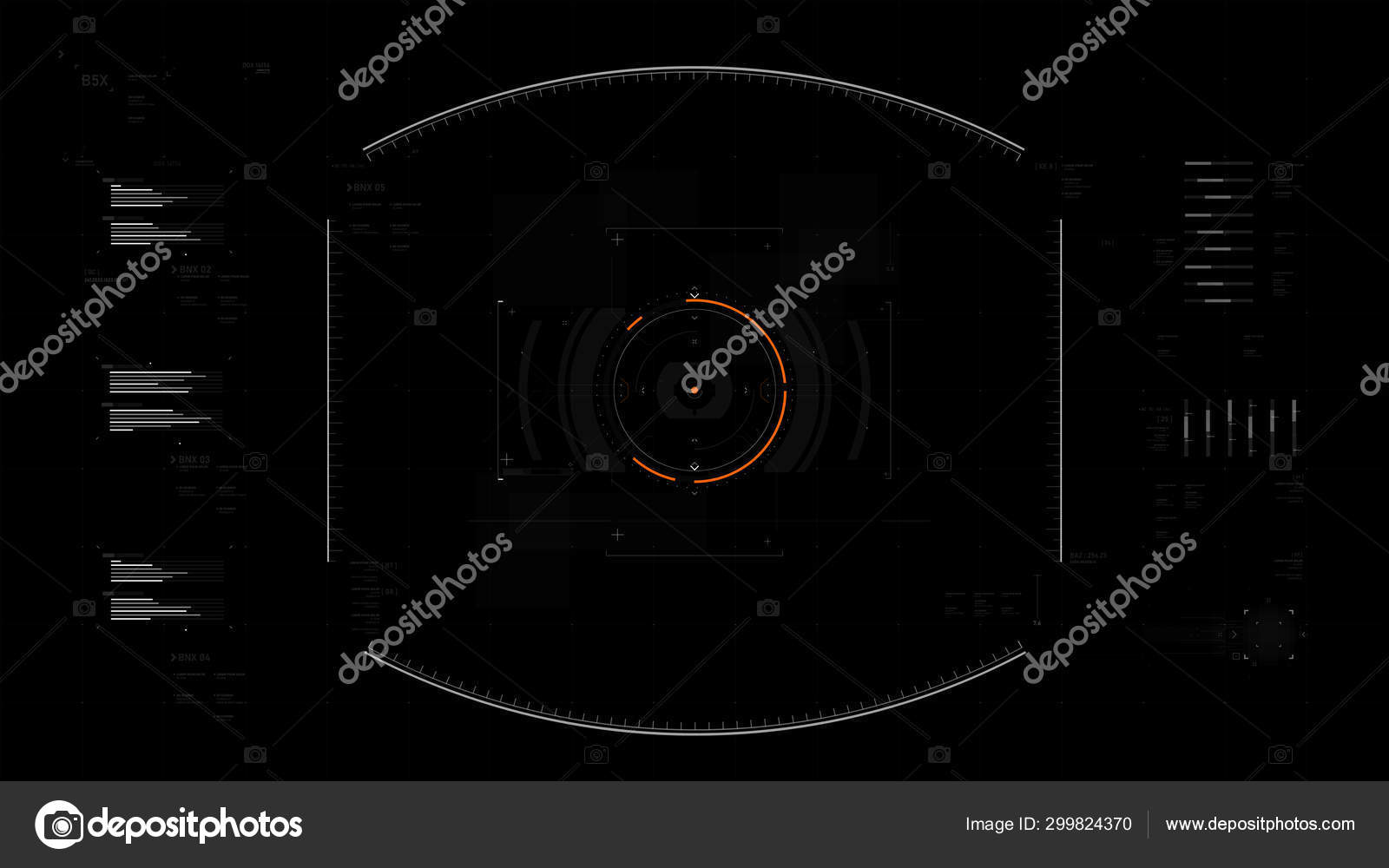Futuristic user interface design element Video overlay 008 Stock Vector ...