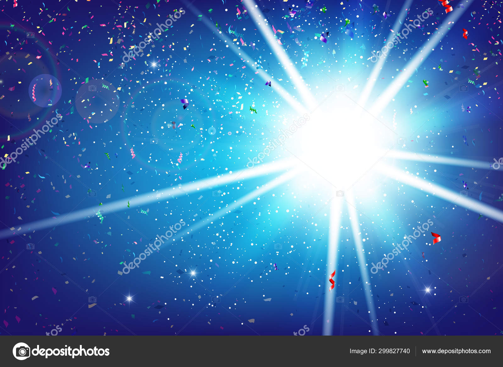 Fractal of the rainbow ribbon explode and falling on lighting an Stock ...