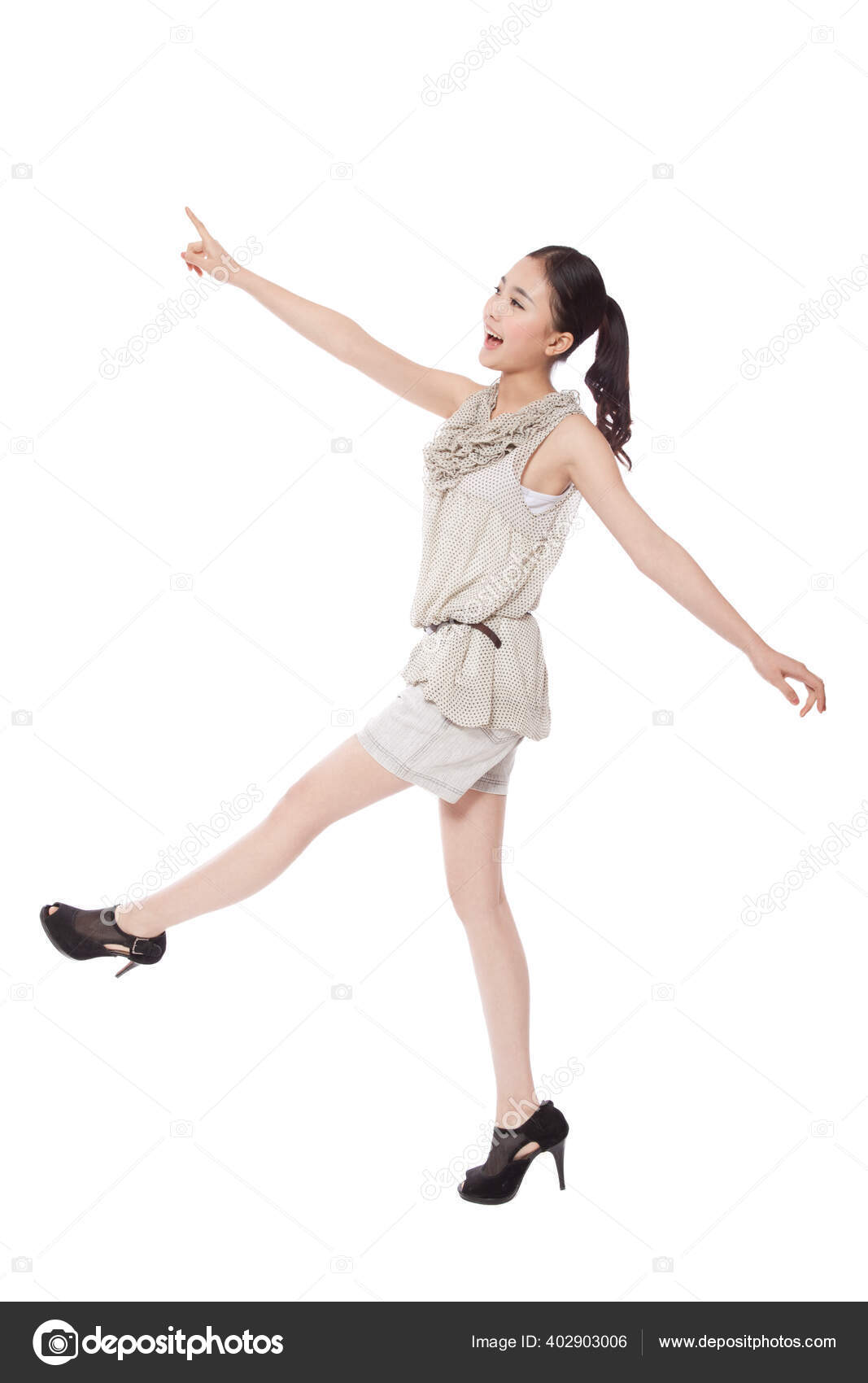 Young Woman Walking Long Strides — Stock Photo © eastfenceimage #402903006