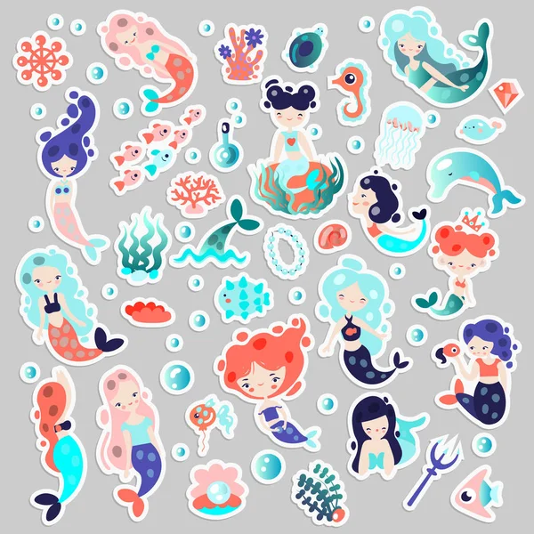 Mermaid elements Vector Art Stock Images | Depositphotos