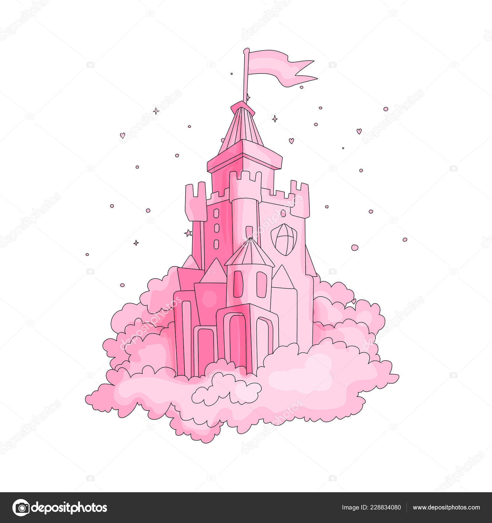 Pink Cartoon Castle