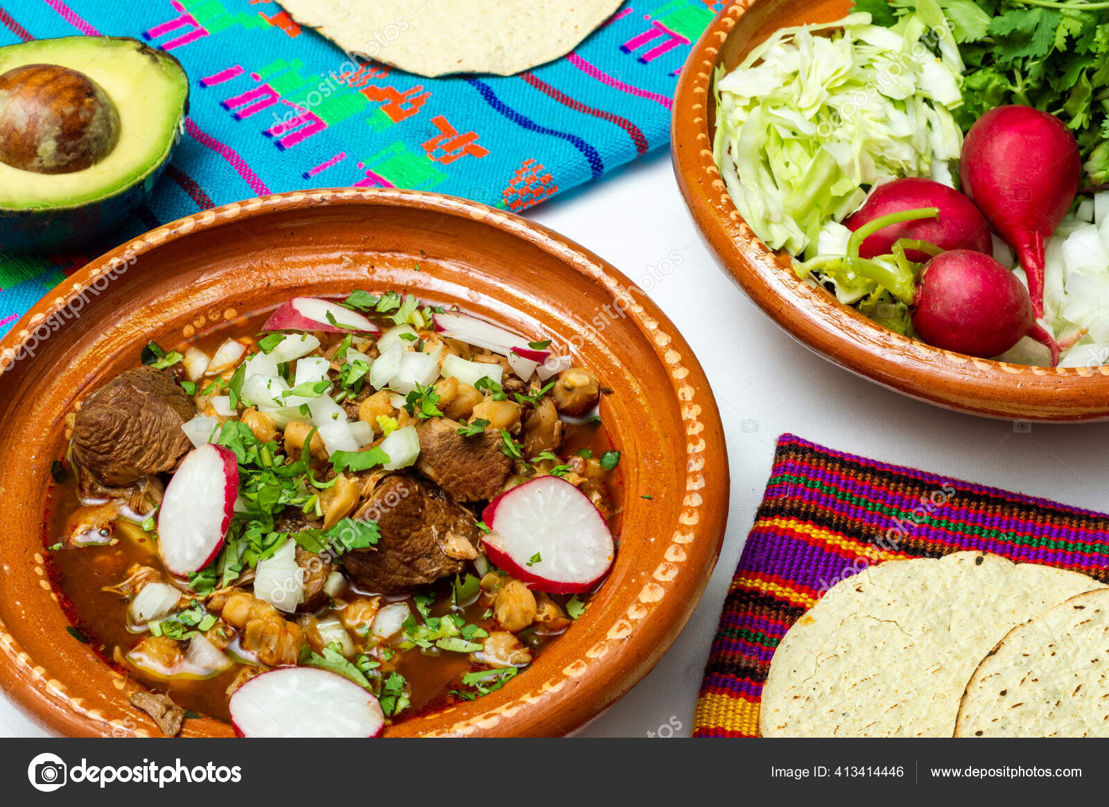 Mexican red pozole, traditional stew of the Aztecs — Stock Photo ...